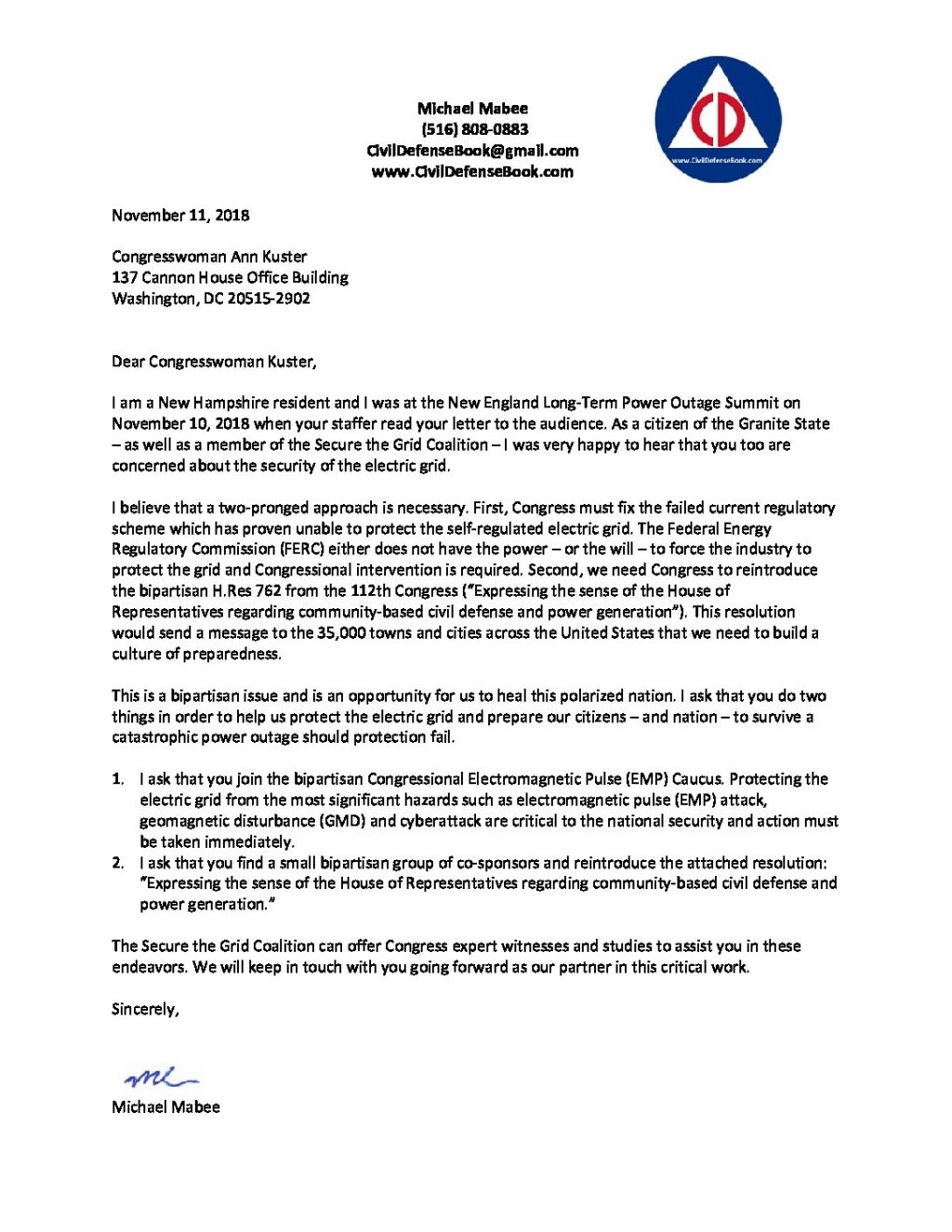 Letter-to-Congresswoman-Kuster-2018-11-11-Mabee-pdf-1 | Secure the Grid
