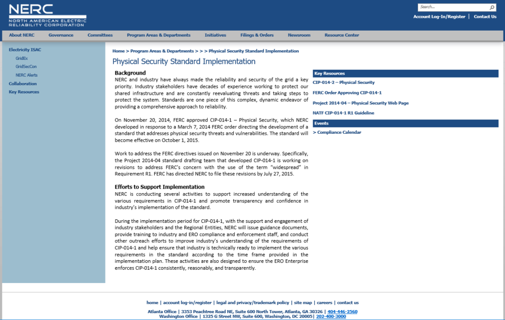 NERC-Physical-Security-Website-2019-04-20-1 | Secure the Grid