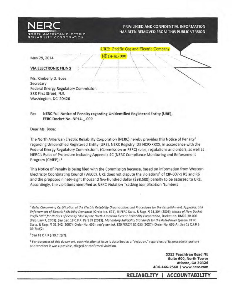 NP14-41-000-Pacific-Gas-and-Electric-Company-pdf | Secure the Grid