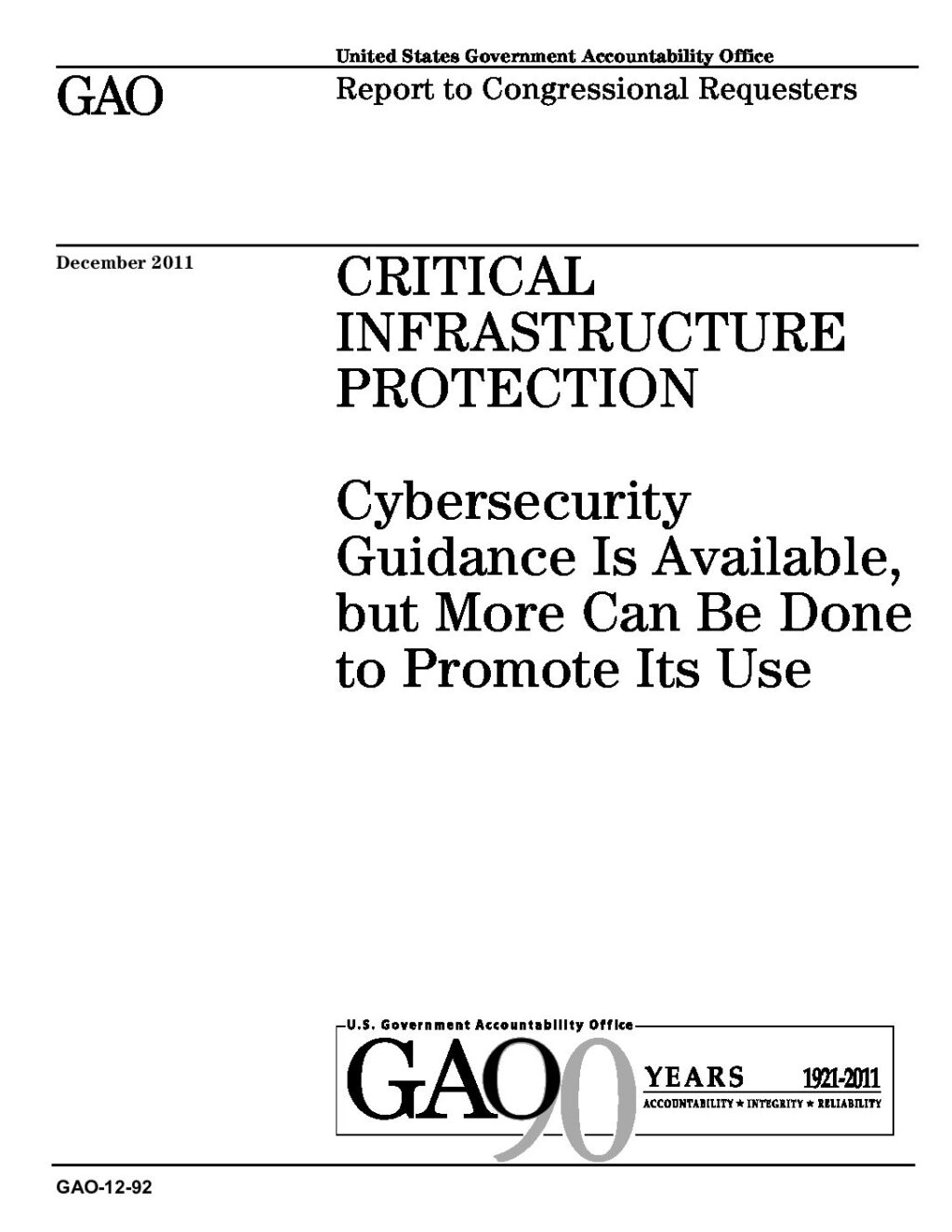 GAO-12-92-pdf | Secure the Grid