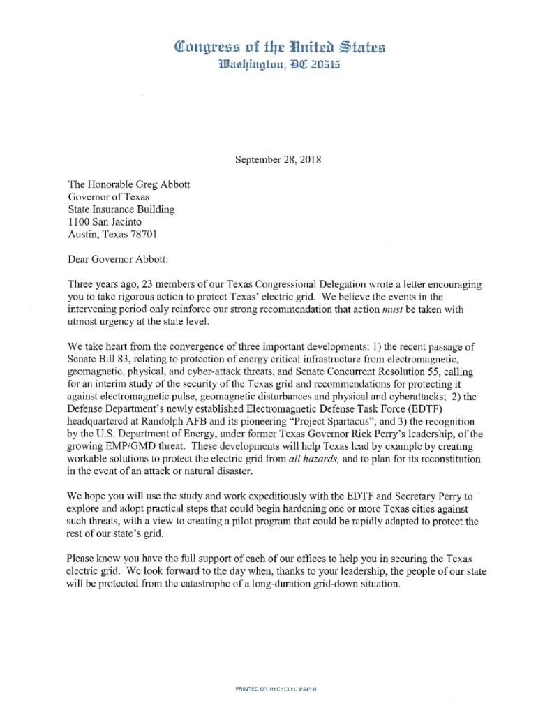 9-2018-Congressional-Letter-to-Gov.-Abbott-pdf | Secure the Grid