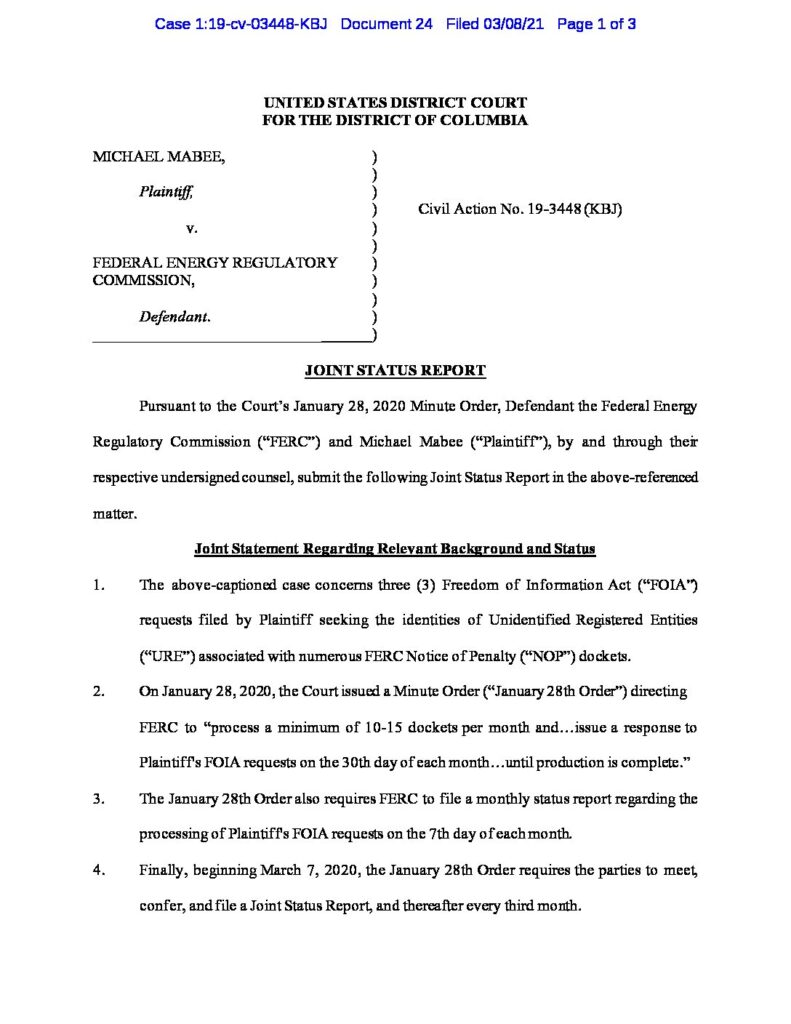 2021-03-08-Doc-24-Joint-Status-Report-pdf | Secure the Grid