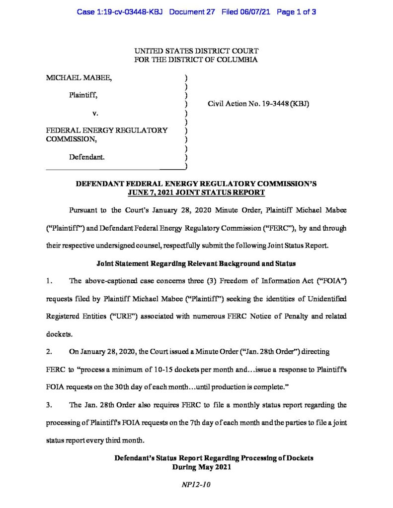 2021-06-07-Doc-27-Joint-Status-Report-pdf | Secure the Grid