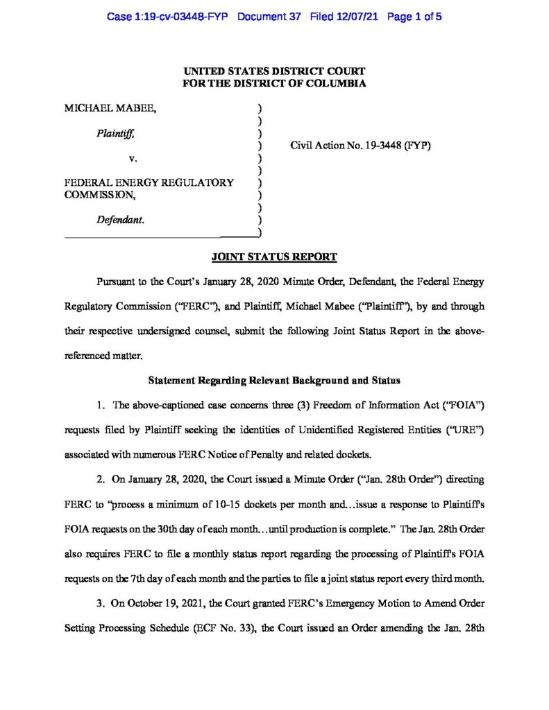 2021-12-07-Doc-37-Joint-Status-Report-pdf | Secure the Grid