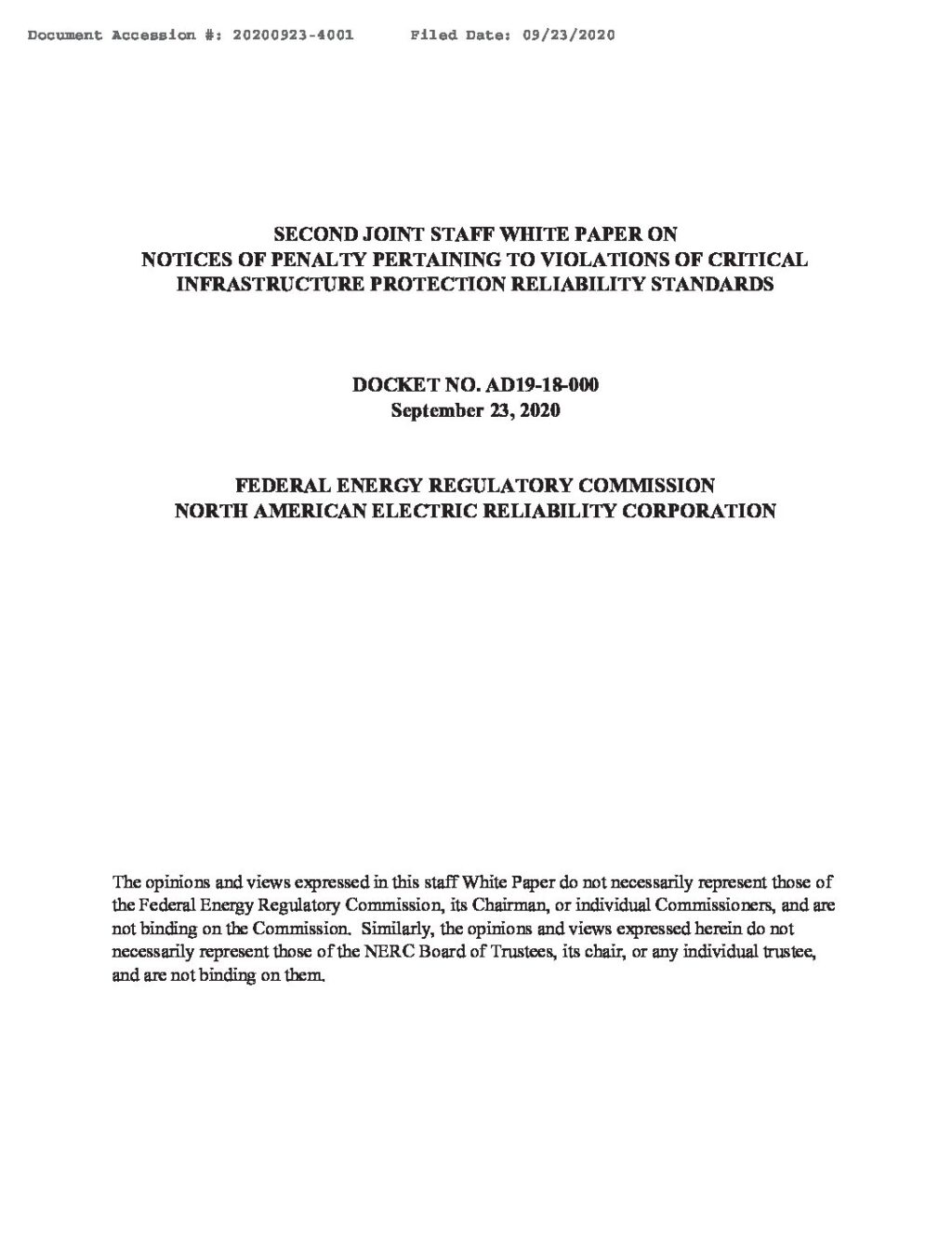 2020-09-23-FERC-NERC-Second-Joint-Staff-White-Paper-2-pdf-1 | Secure ...