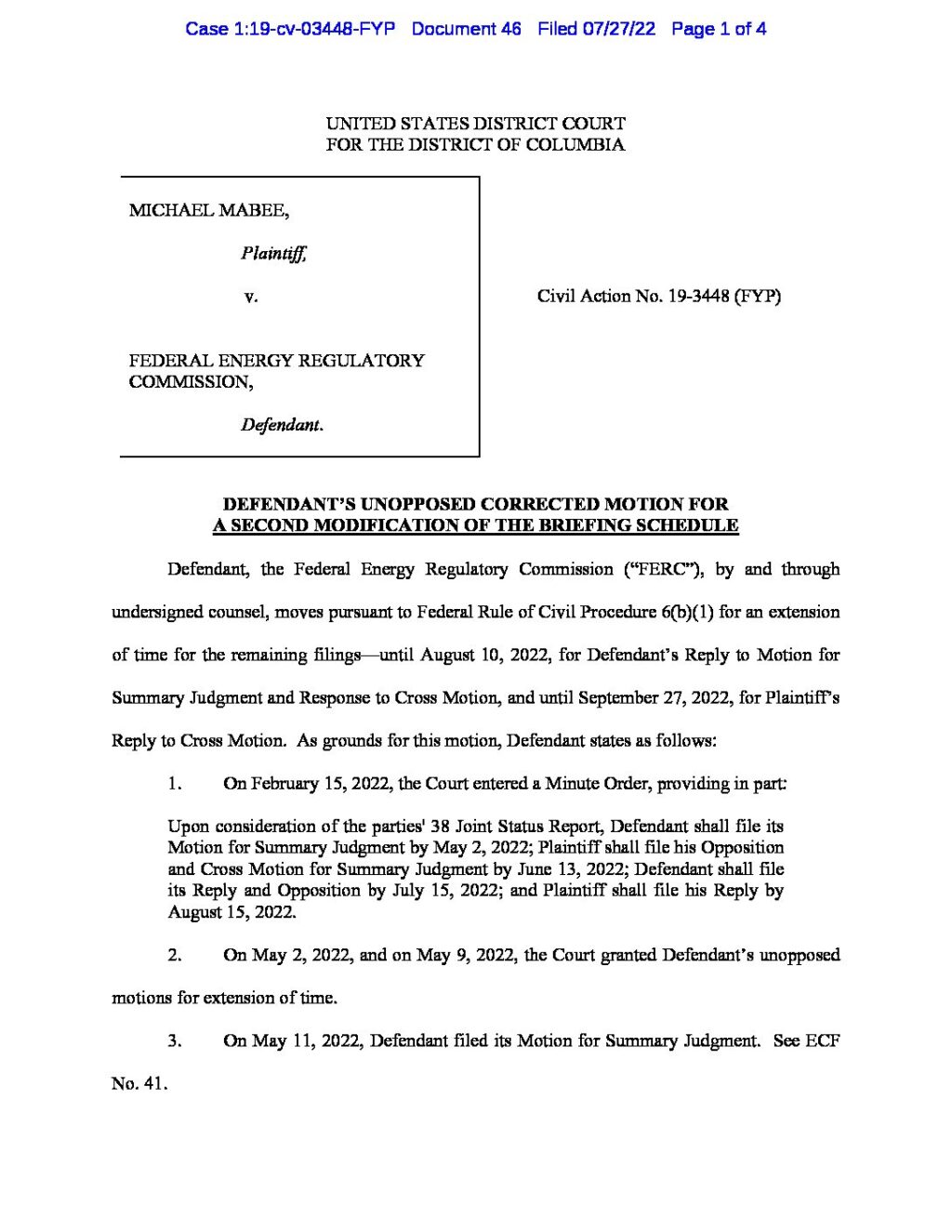 2022-07-27-Doc-46-Def-Motion-for-Extension-pdf | Secure the Grid